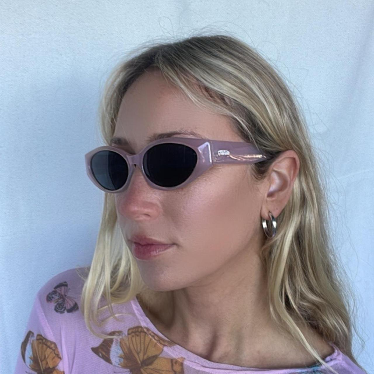 Genuine Y2K vintage purple cat eye sunnies by... - Depop