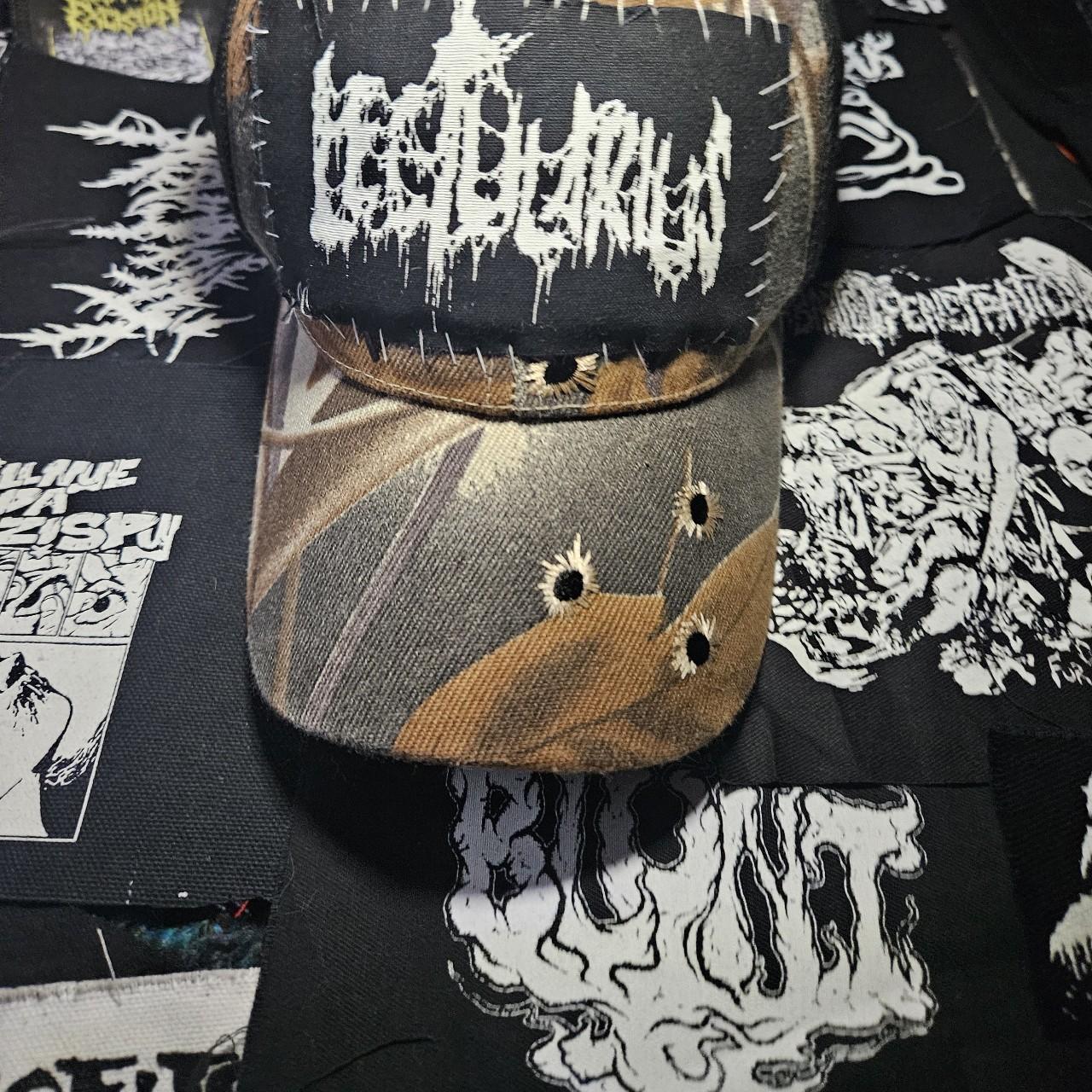 custom punk crust sewn Camo hat hand sewn ADJUSTABLE... - Depop