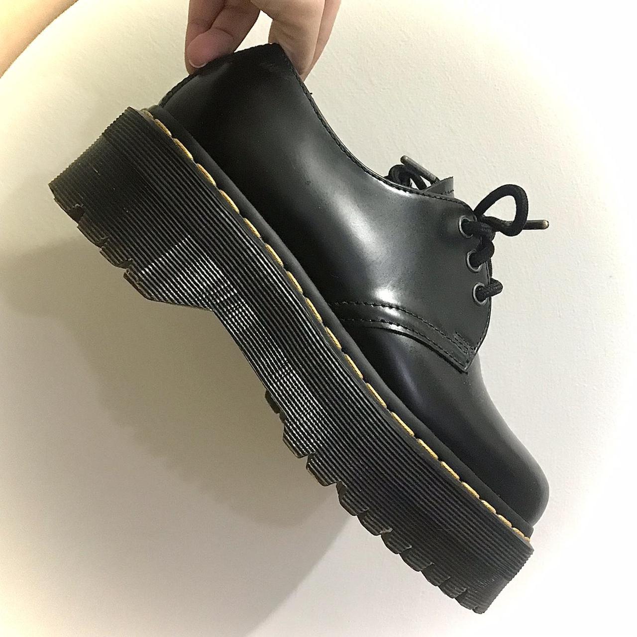 Black platform dr martens 1461 low top lace up with... - Depop