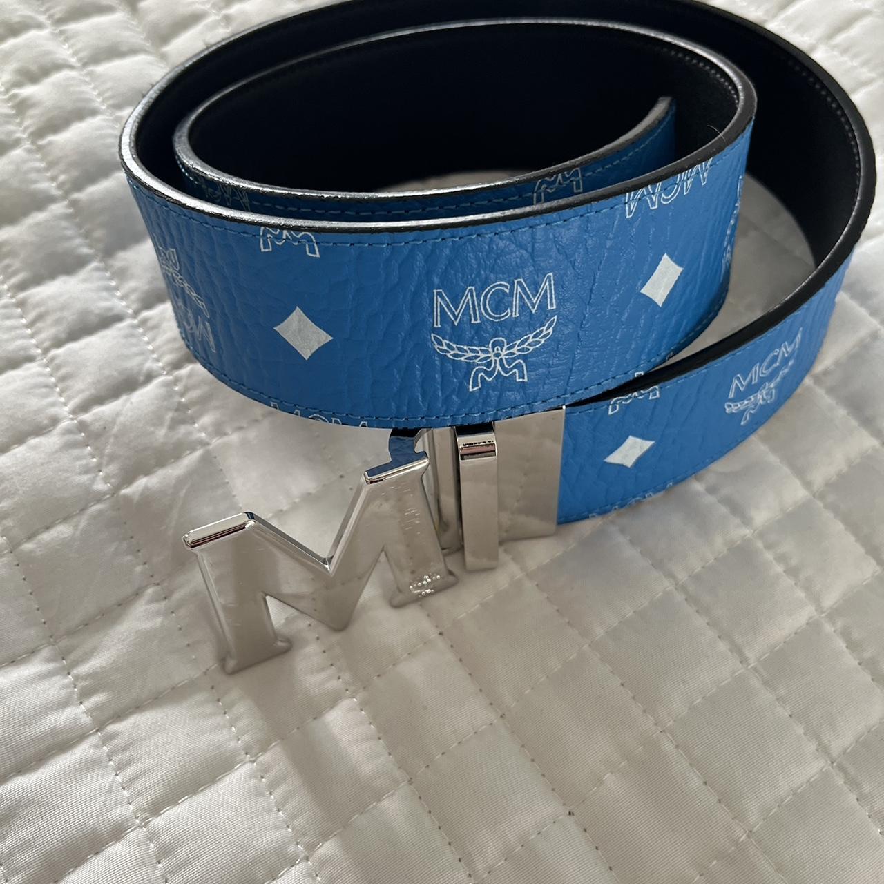 Blue MCM Belt 100% authentic Few tiny scuffs on... - Depop