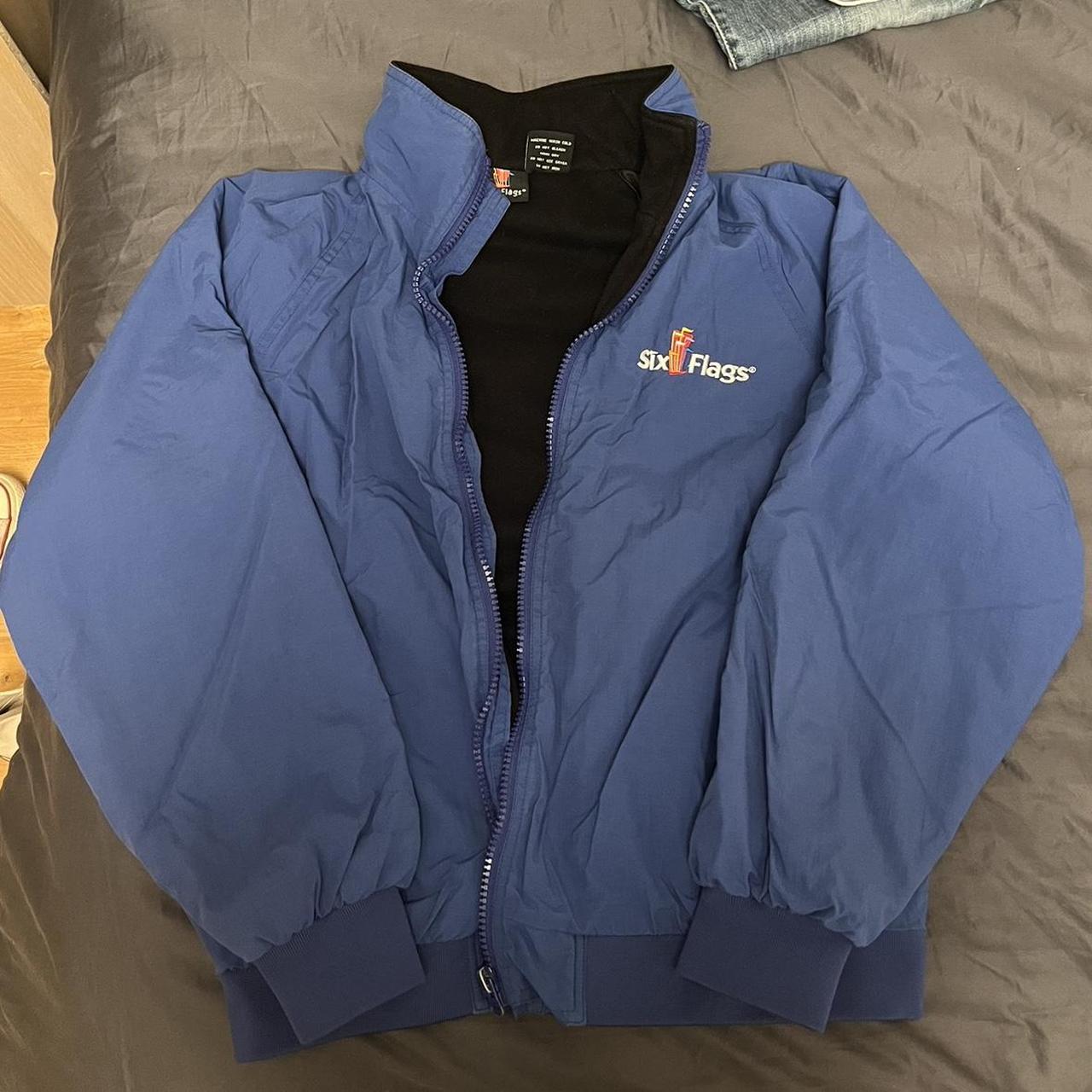 Authentic Six Flags Work Jacket Fleece lined Great... - Depop