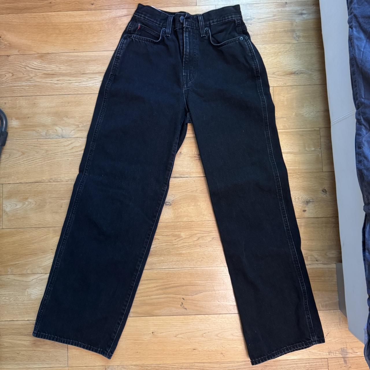 aritzia sunday best black straight leg jeans high... | Depop