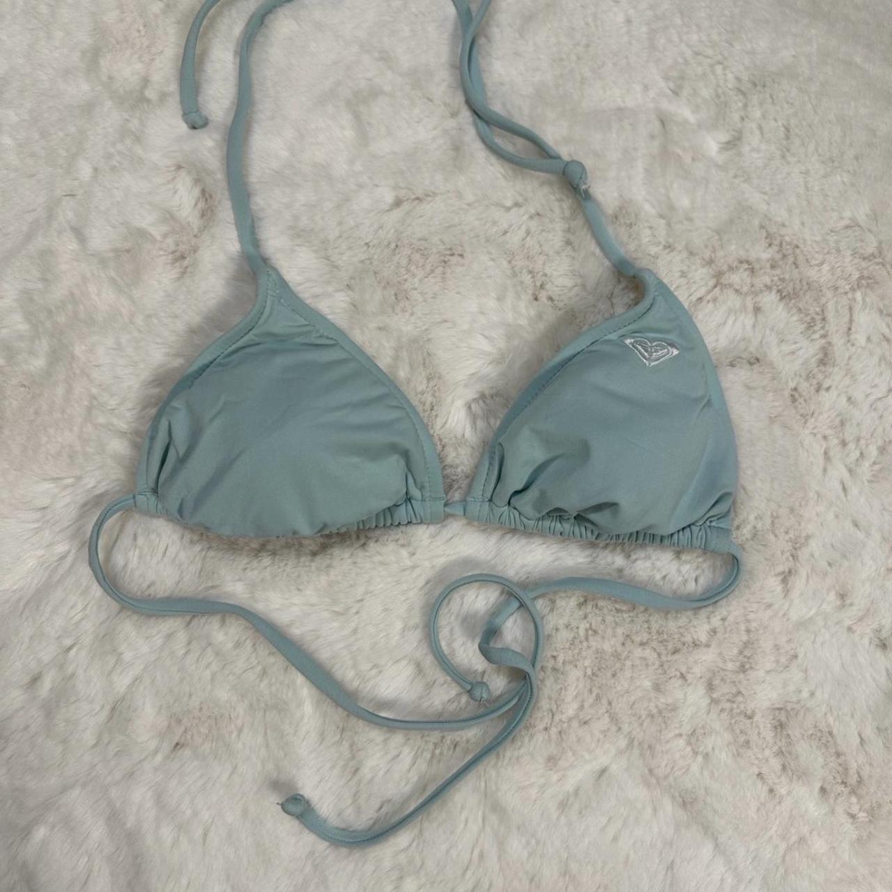 Sexy soft blue triangle string bikini top by Roxy.... - Depop