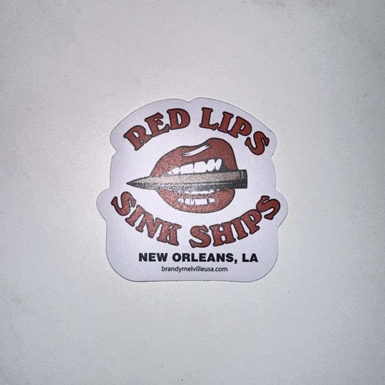 Brandy Melville Red Lips Sink Ships Sticker! Will be... - Depop