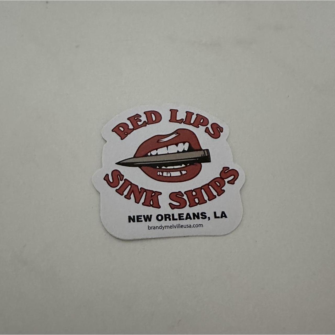 Brandy Melville Red Lips Sink Ships Sticker! Will be... - Depop
