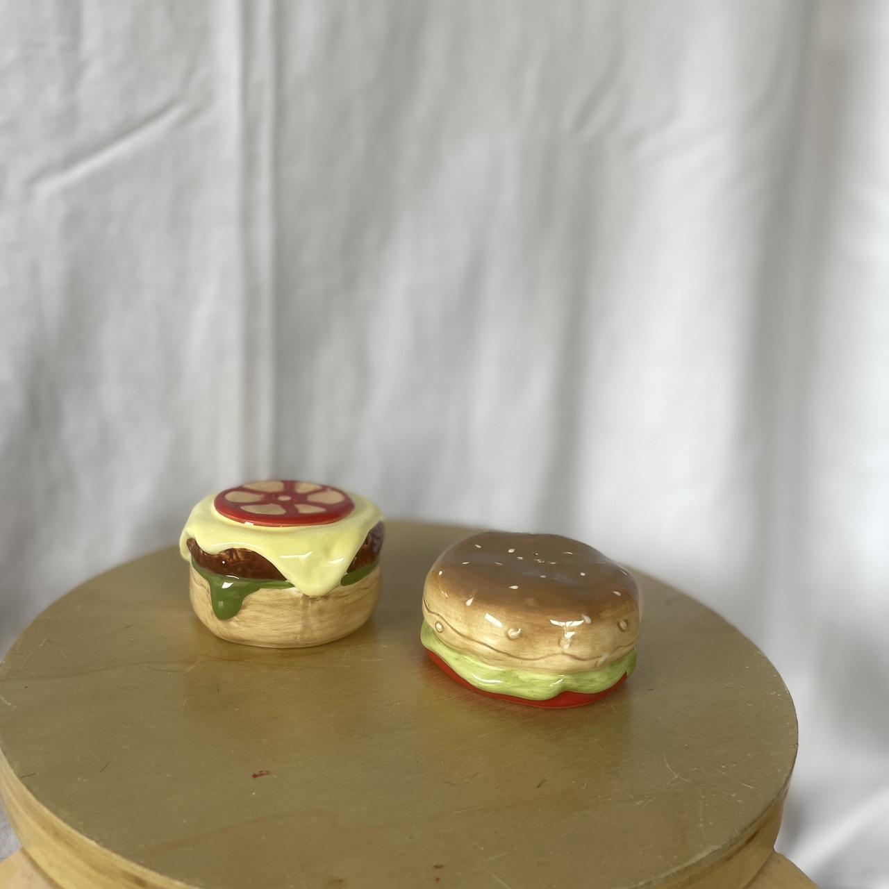 Vintage ceramic burger salt n pepper shakers #depop... - Depop