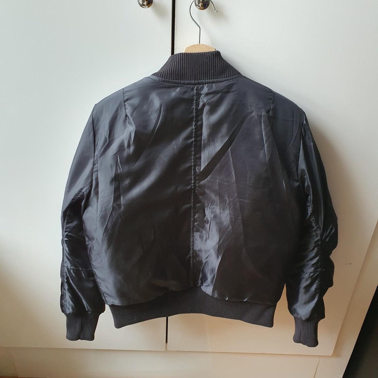 Medium puffy black bomber jacket, warm and cosy with... - Depop