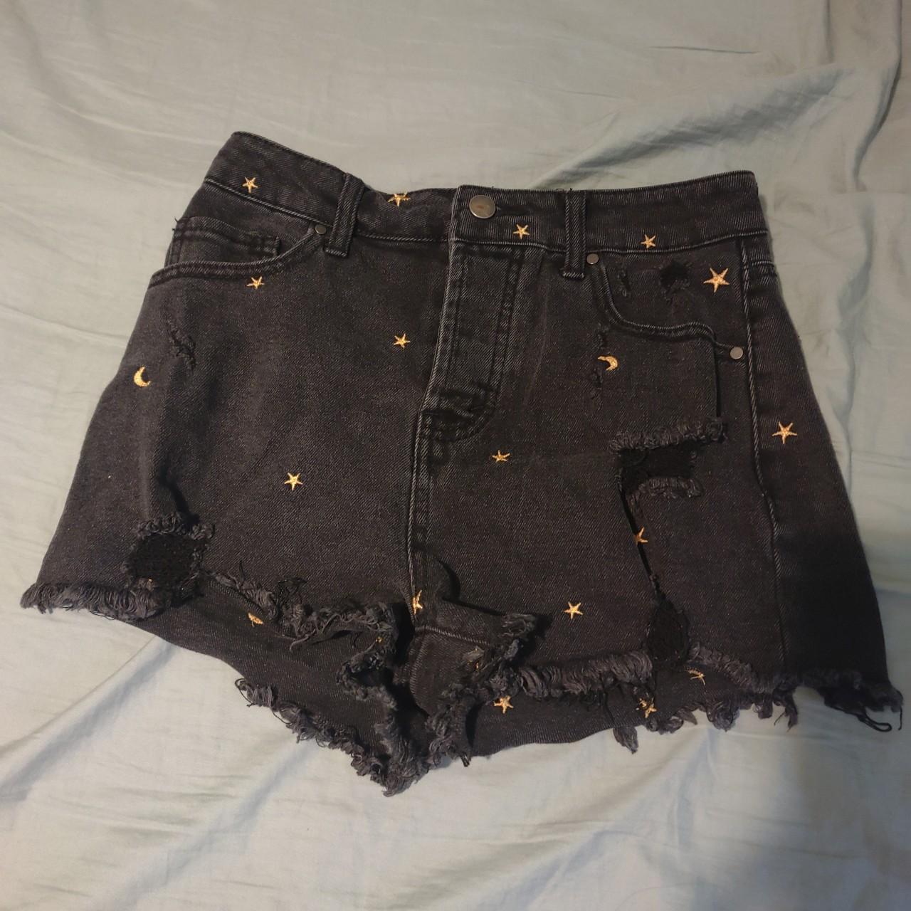 Super cute, cut off, black shorts. They have little... - Depop