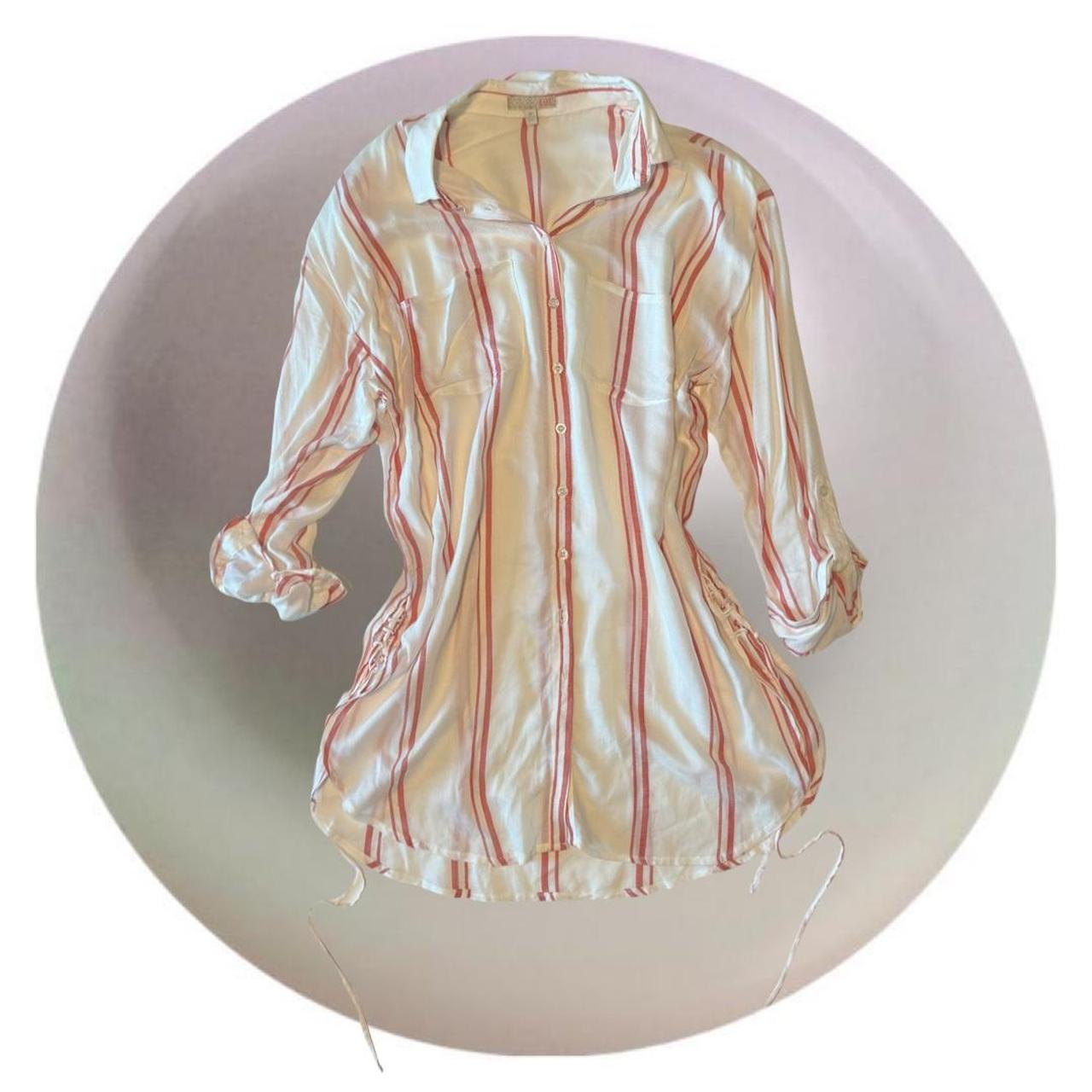 cute striped button up sheet swimsuit cover up - Depop