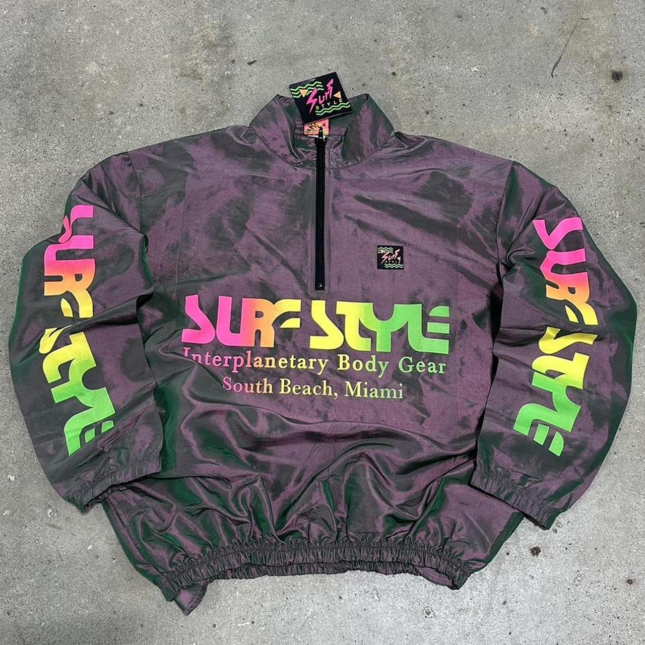 Brand New Vintage 90s Surf Style Windbreaker Size... - Depop