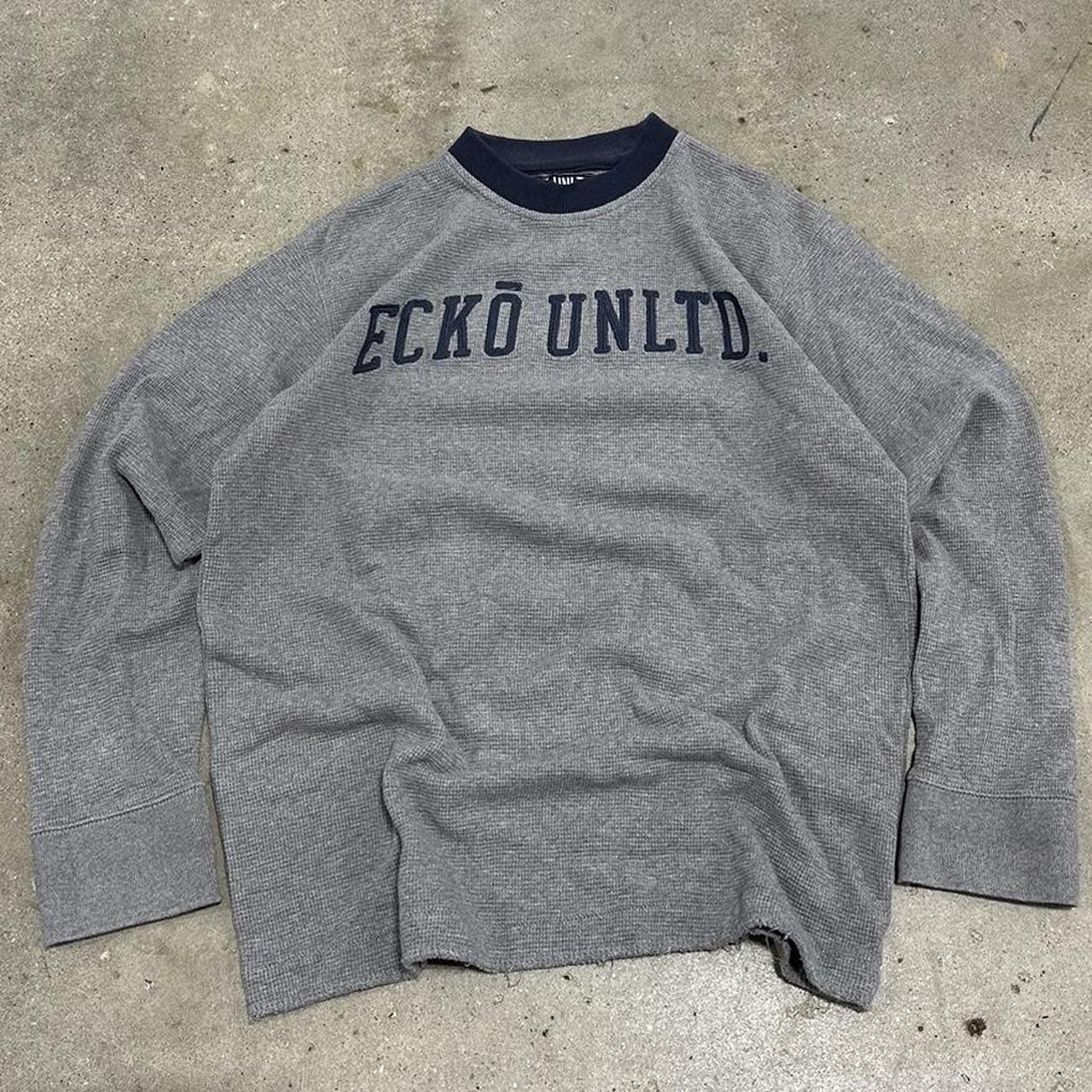 Vintage Y2K Ecko Unltd. Spellout Thermal Waffle... - Depop