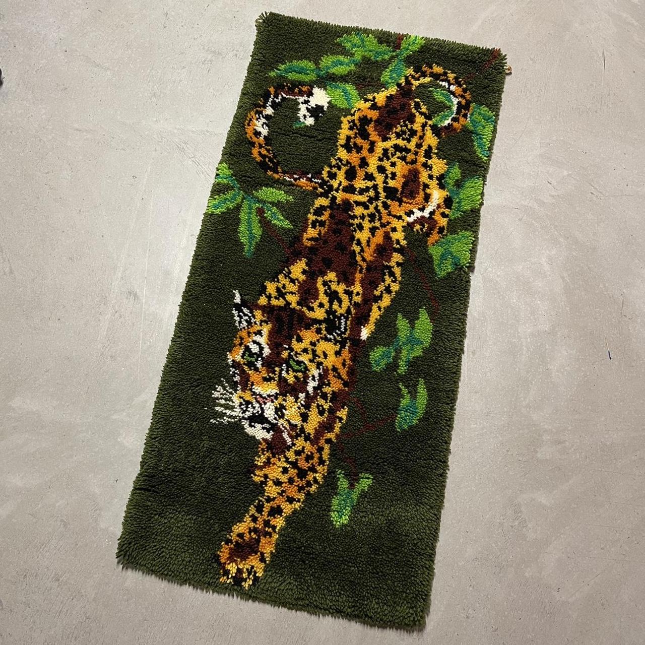 Large handmade leopard cheetah latch hook wall... - Depop