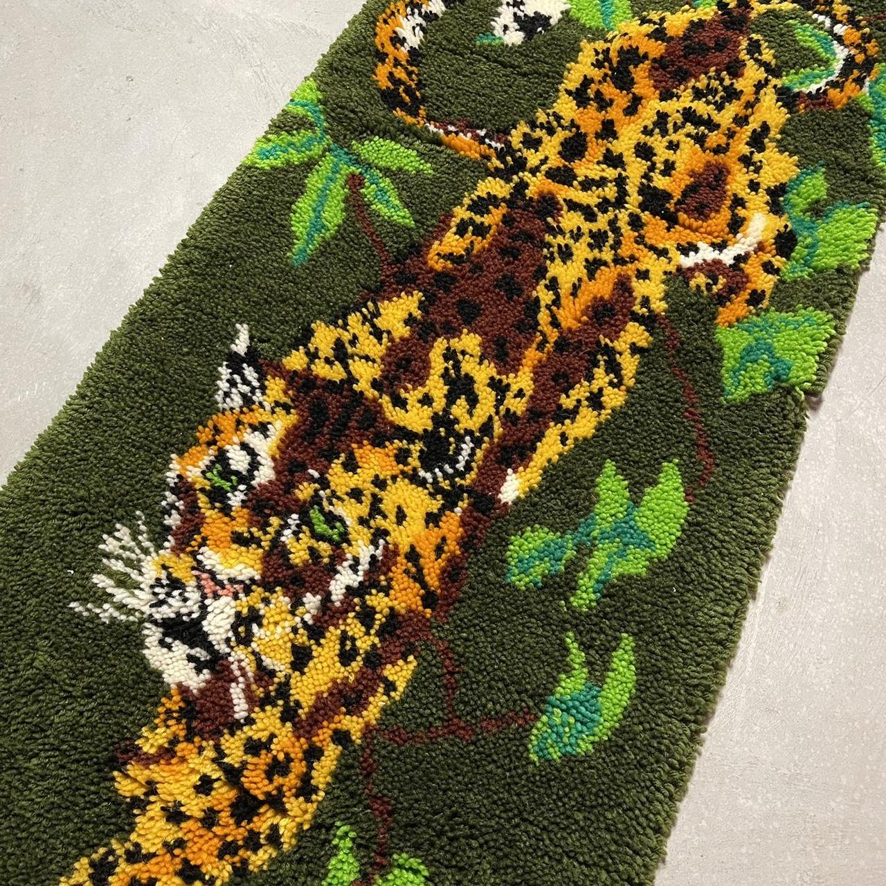 Large handmade leopard cheetah latch hook wall... - Depop