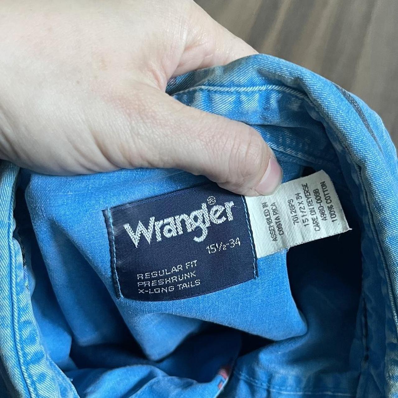 Vintage wrangler brushpopper button up western shirt... - Depop