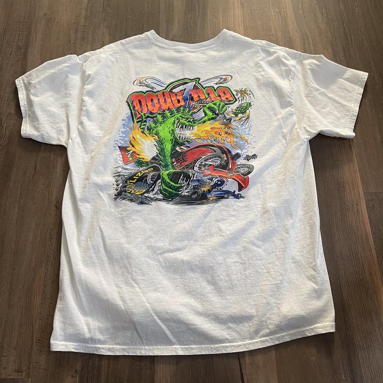 Dougzilla Godzilla racing parody tee shirt Great... - Depop