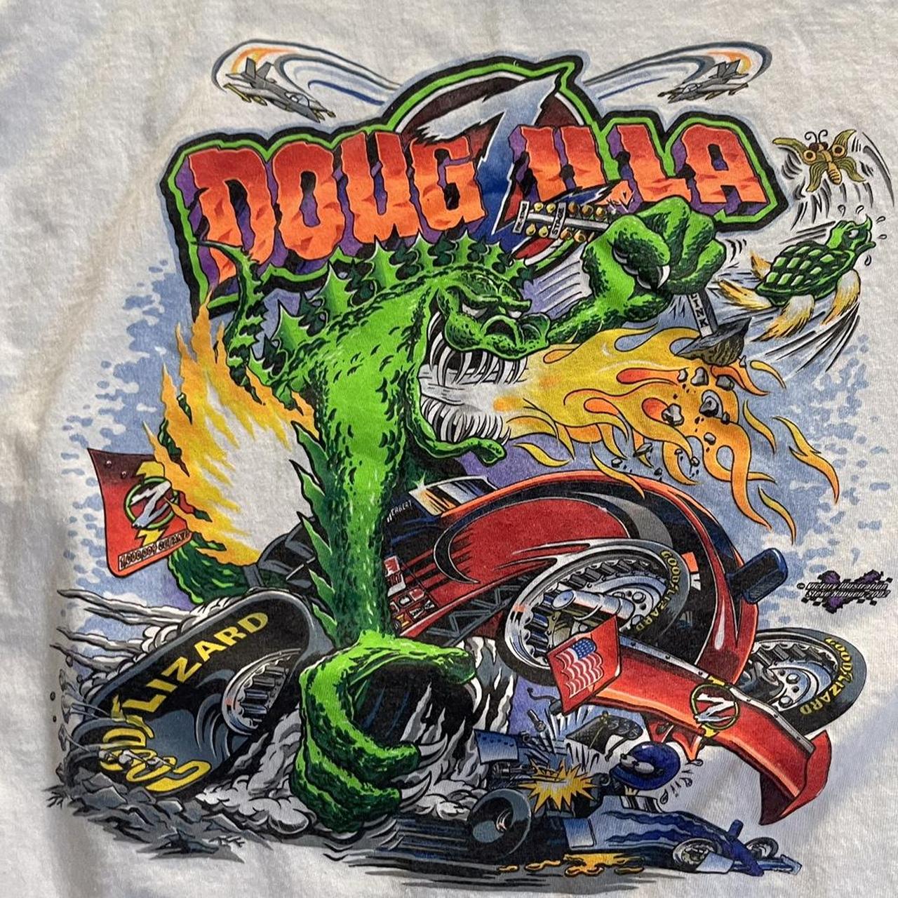 Dougzilla Godzilla racing parody tee shirt Great... - Depop