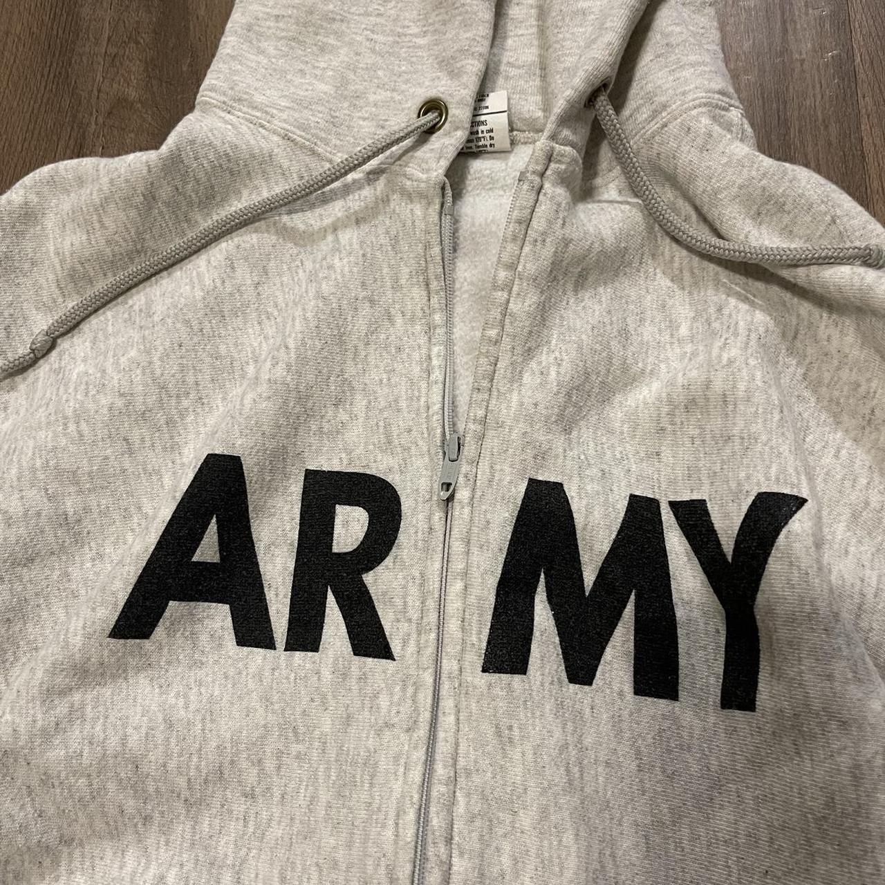 Army vintage 1980s zip up hoodie Talon zipper,... - Depop