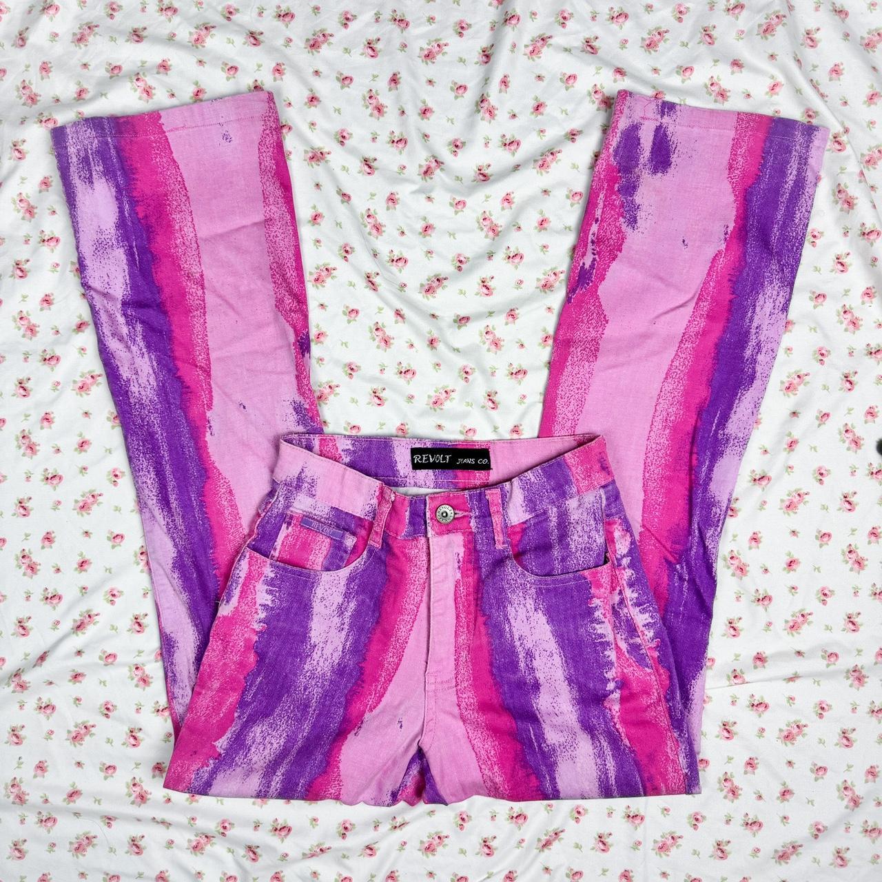Pink and purple vintage 90s paint splatter... | Depop