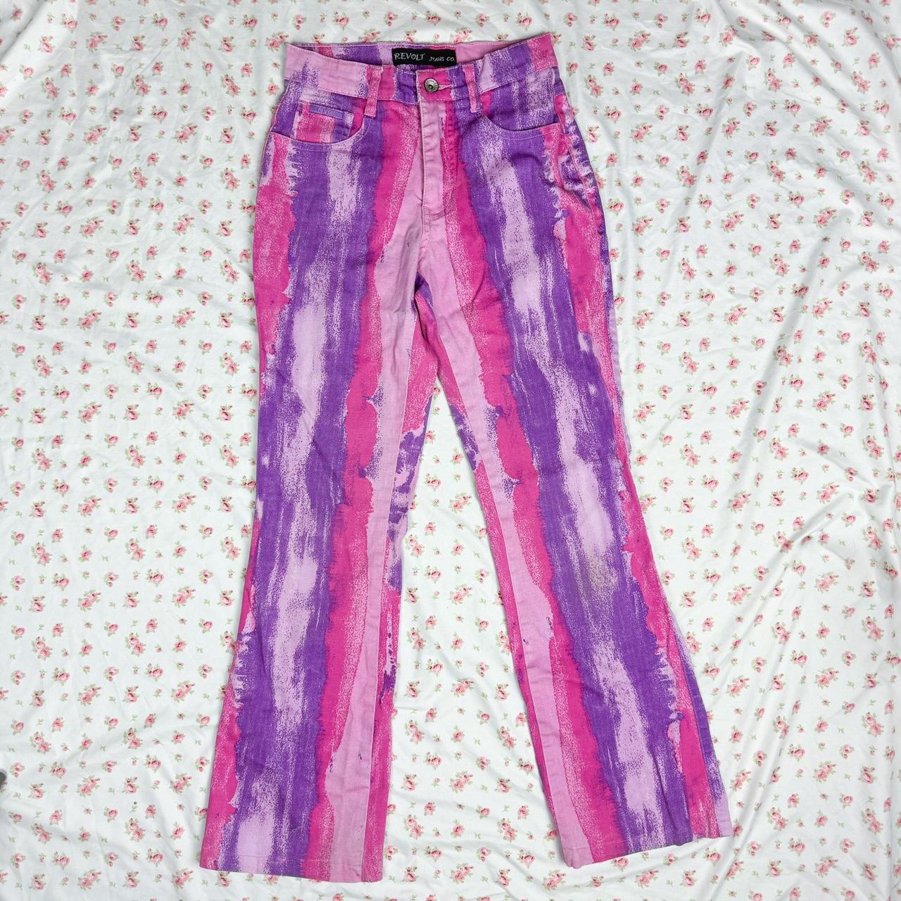 Pink and purple vintage 90s paint splatter... | Depop