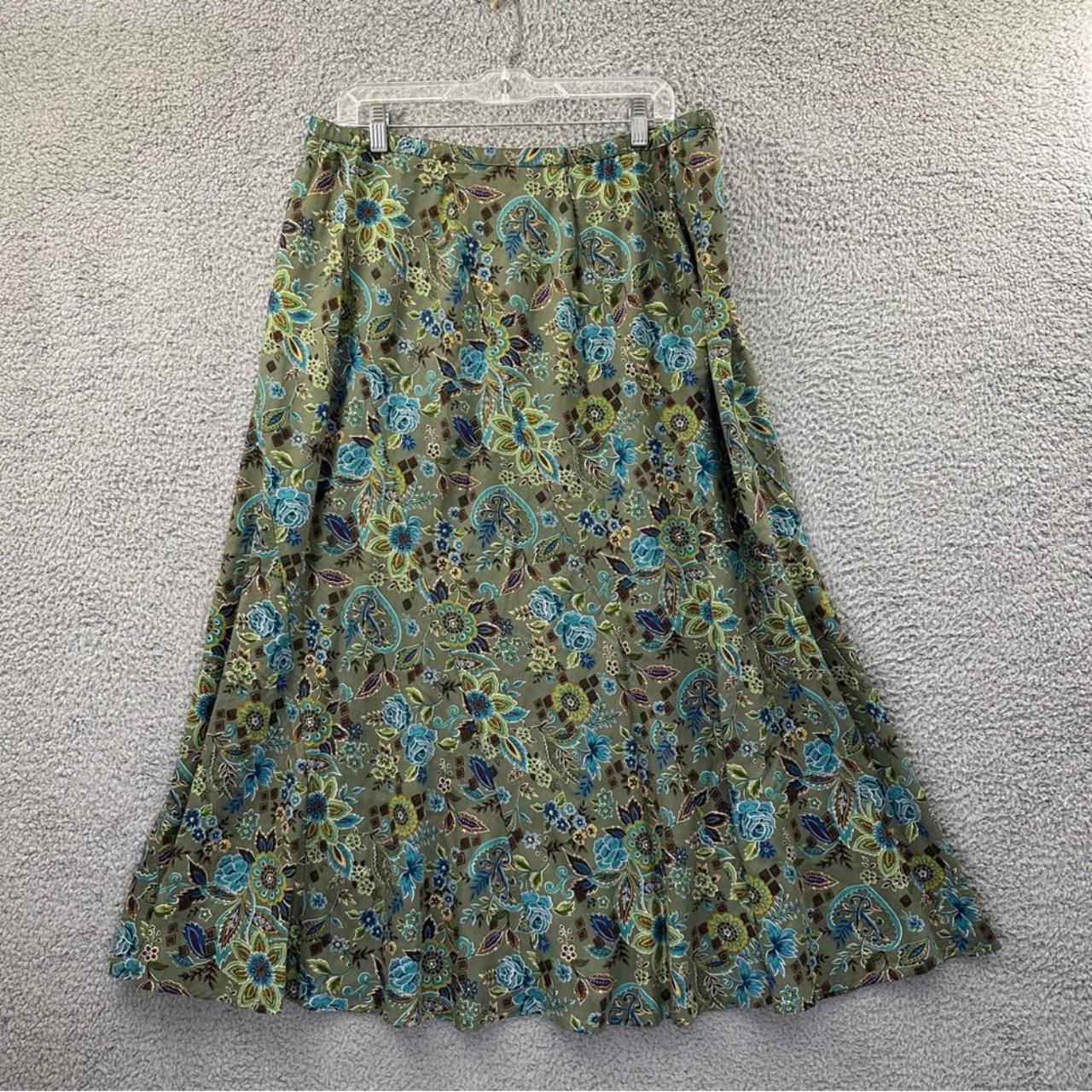 Vtg Koret Woman Paisley Floral Maxi Skirt Boho... - Depop