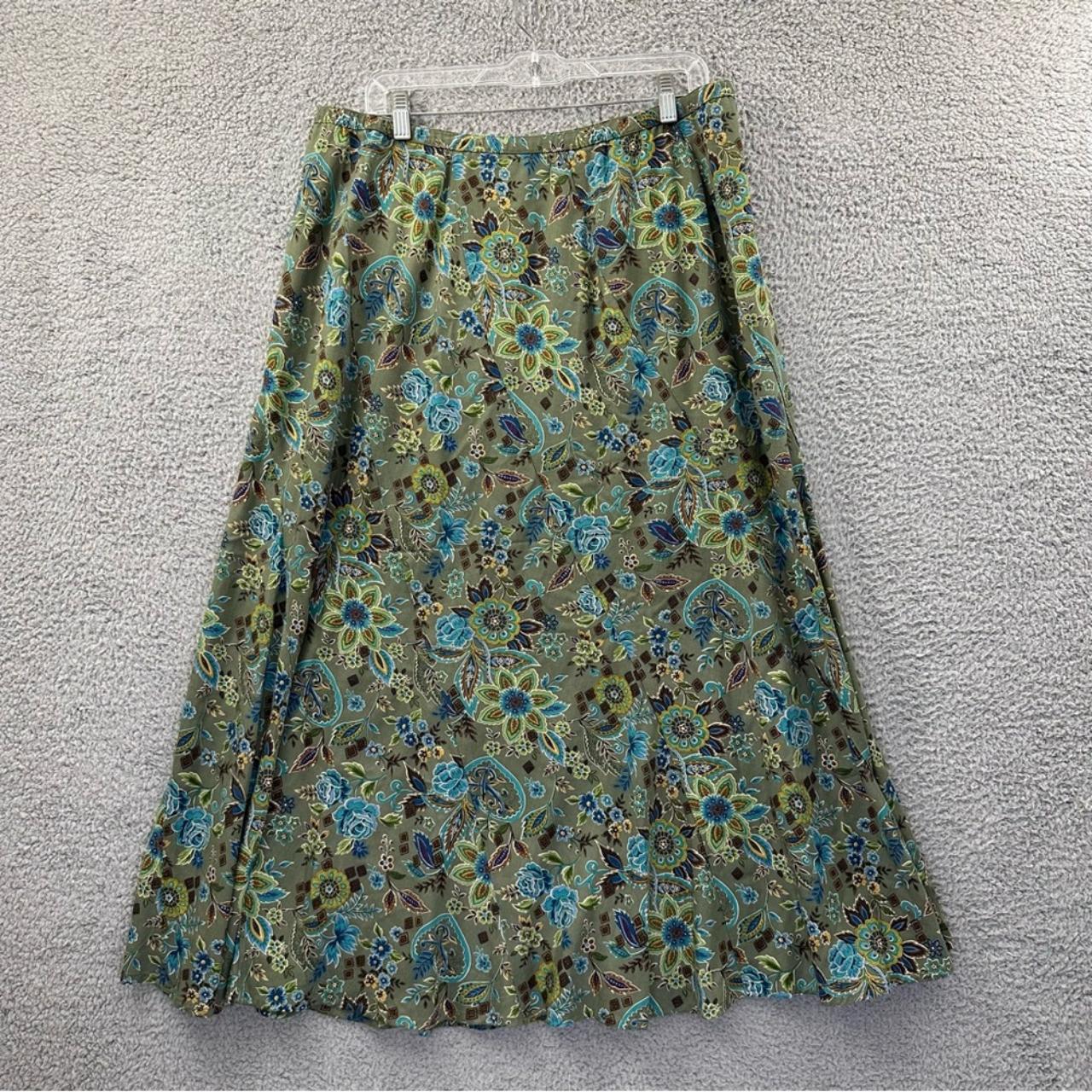 Vtg Koret Woman Paisley Floral Maxi Skirt Boho... - Depop