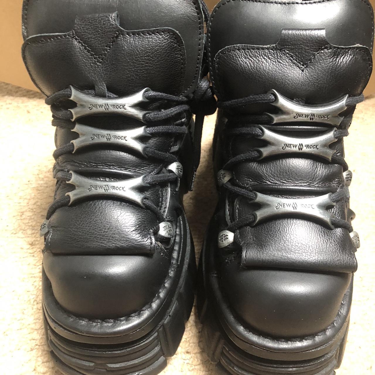 New Rock Women's Black Boots | Depop