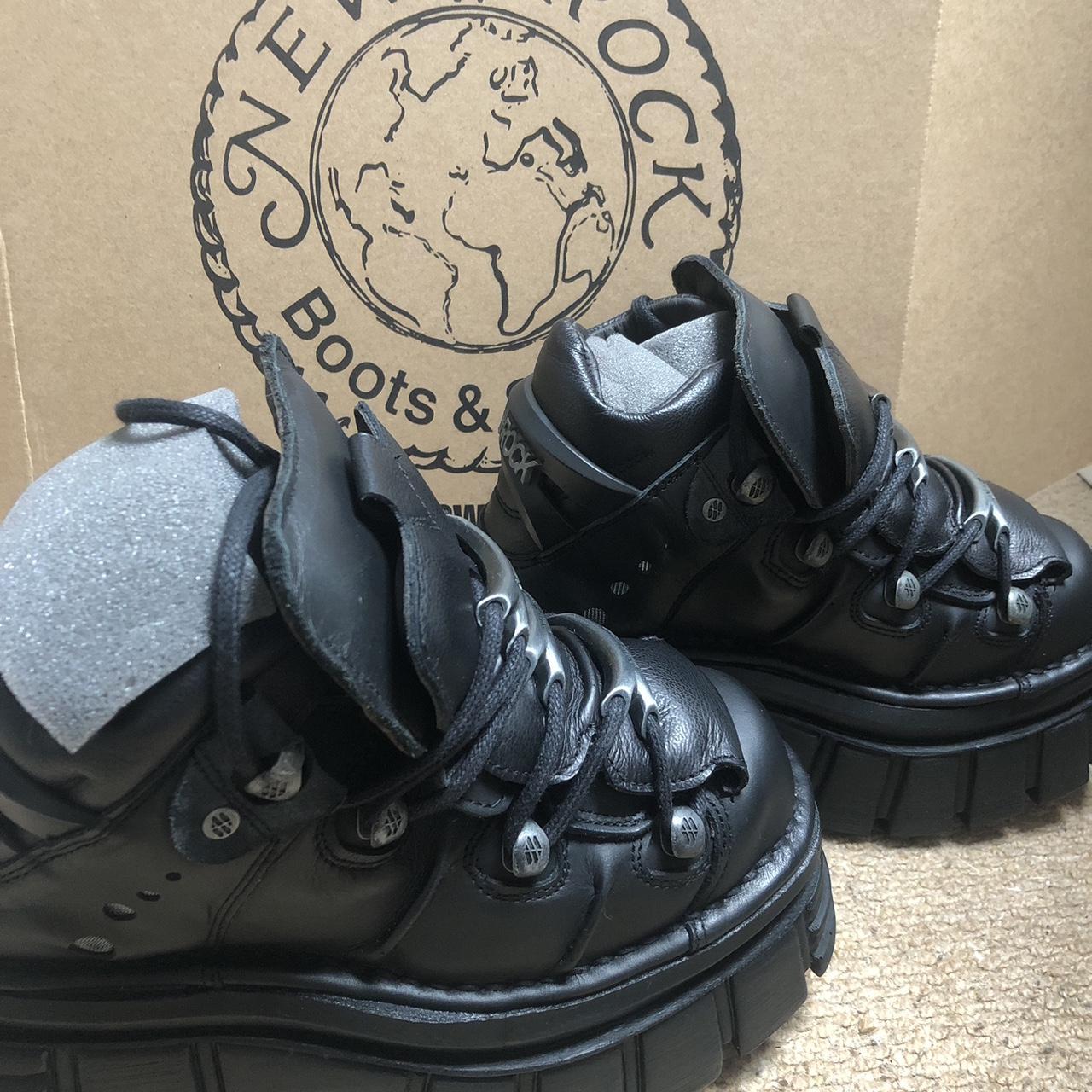 New Rock Women's Black Boots | Depop