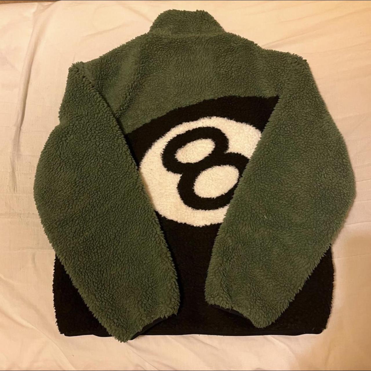Stussy 8 ball Sherpa SIZE LARGE ! Green colour, very... - Depop