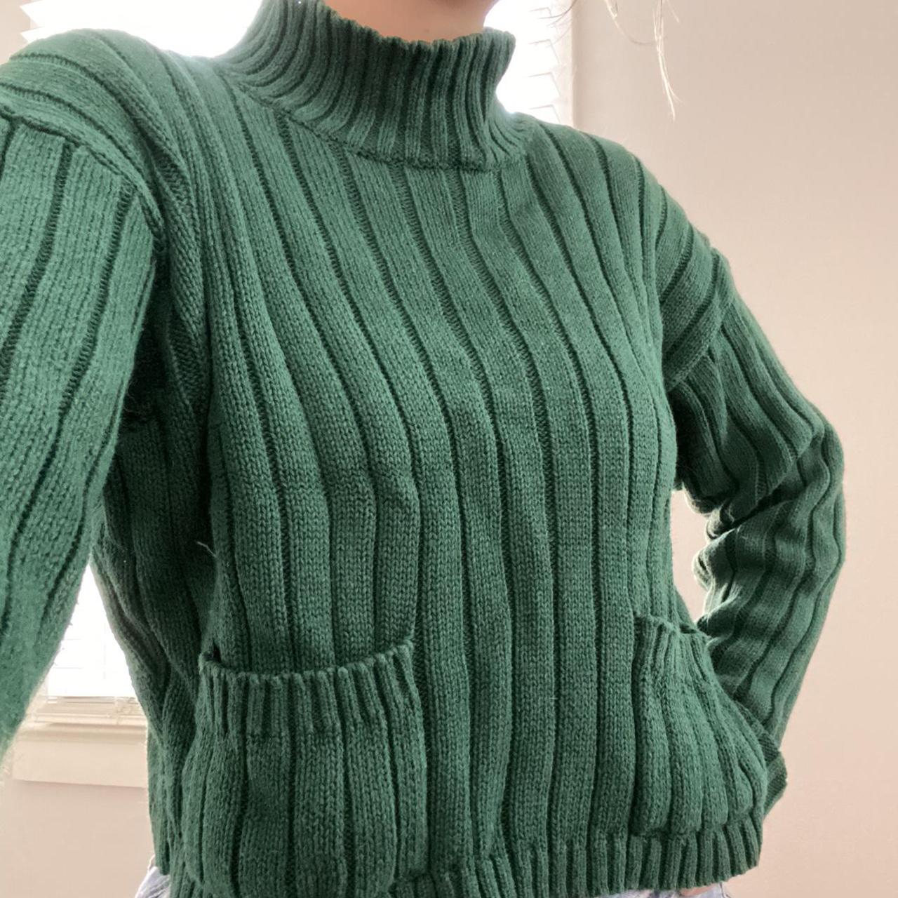 Vintage Green Longsleeve Turtleneck Sweater w/... - Depop