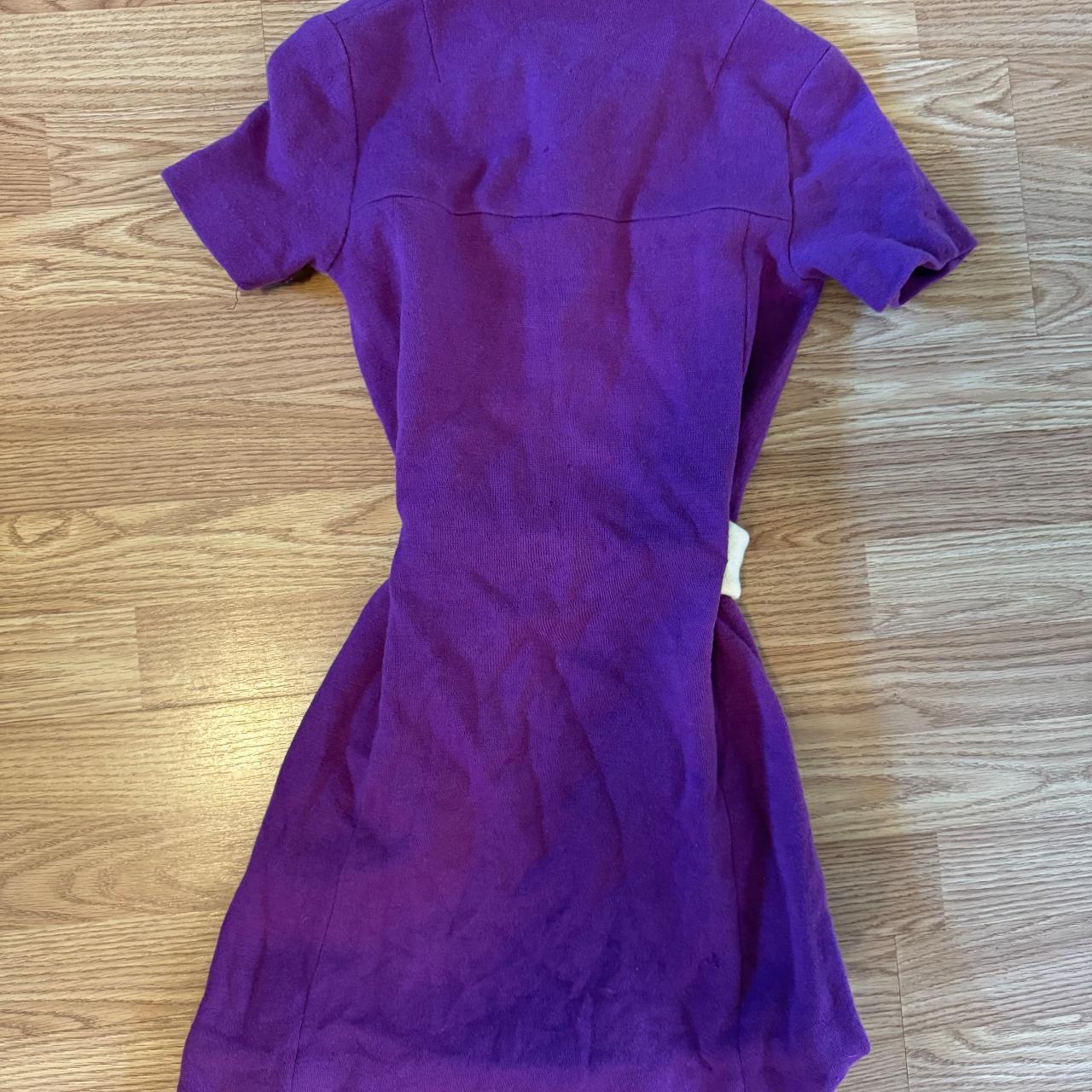 Vintage wool dress with attached belt and buttons.... - Depop