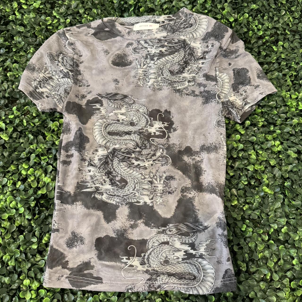 Sheer Dragon Top Size:Small #sheer #dragon #y2k - Depop
