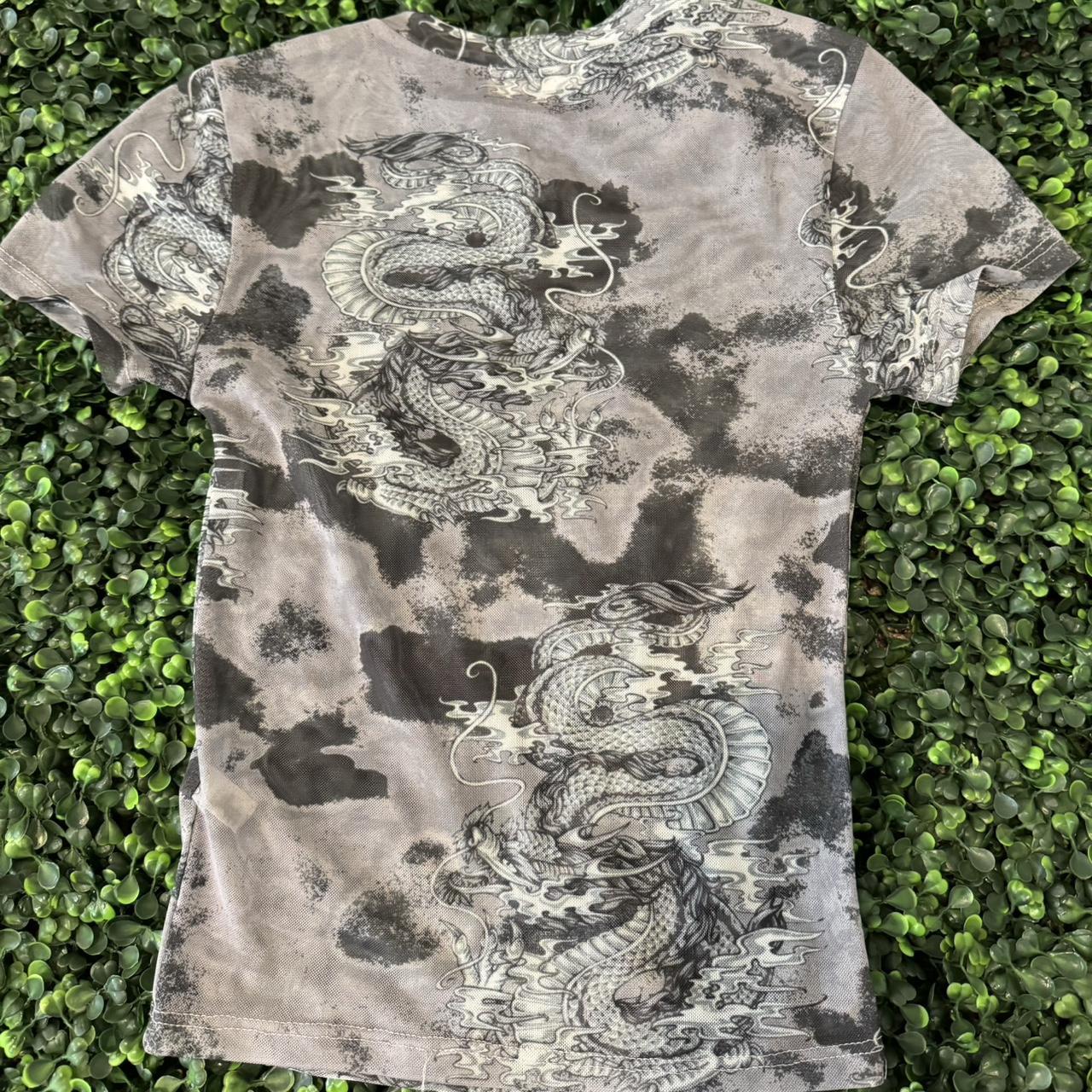 Sheer Dragon Top Size:Small #sheer #dragon #y2k - Depop