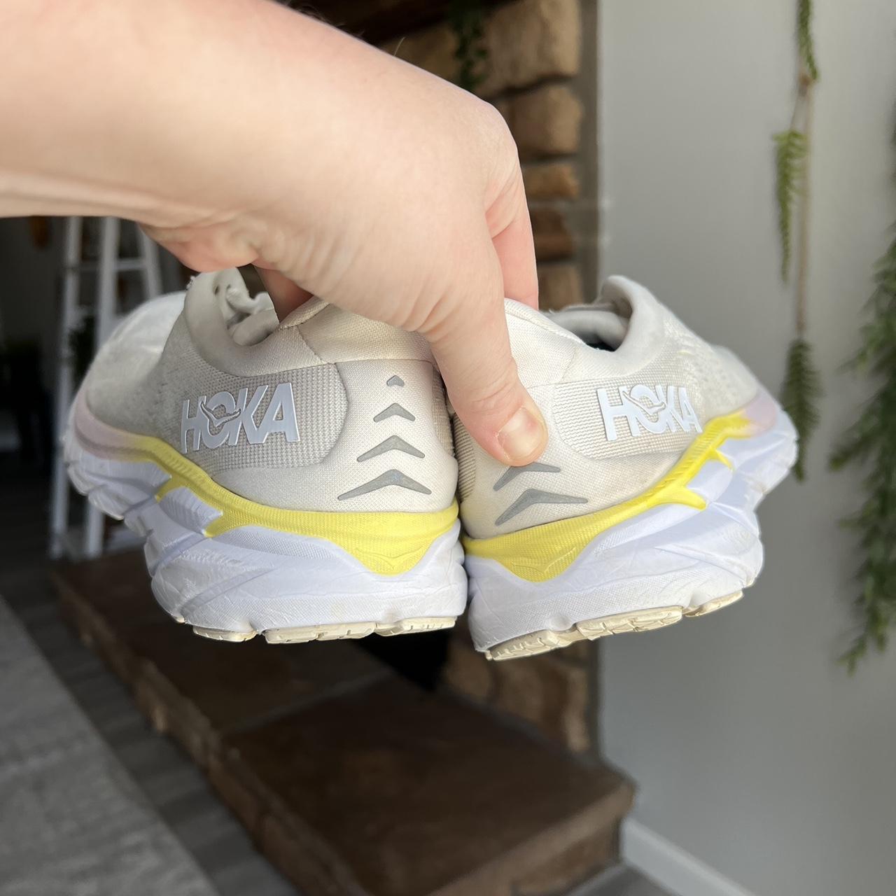 Hoka One One Clifton 8 off white running shoes!... - Depop