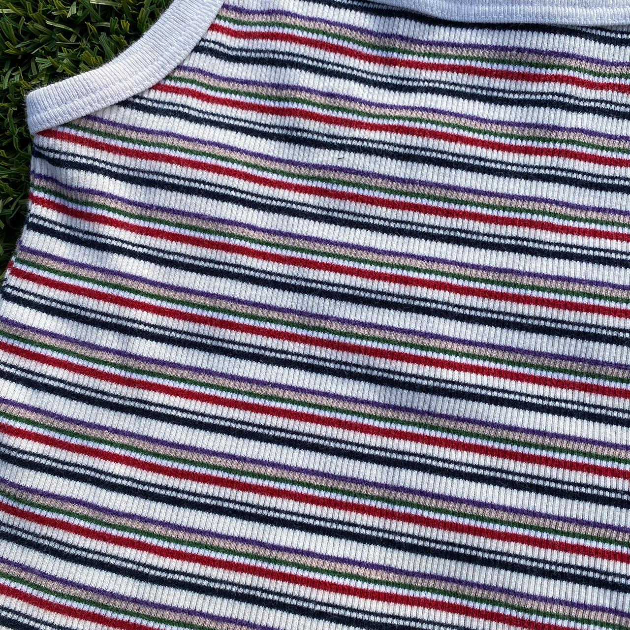 brandy striped tank -old school brandy melville... - Depop