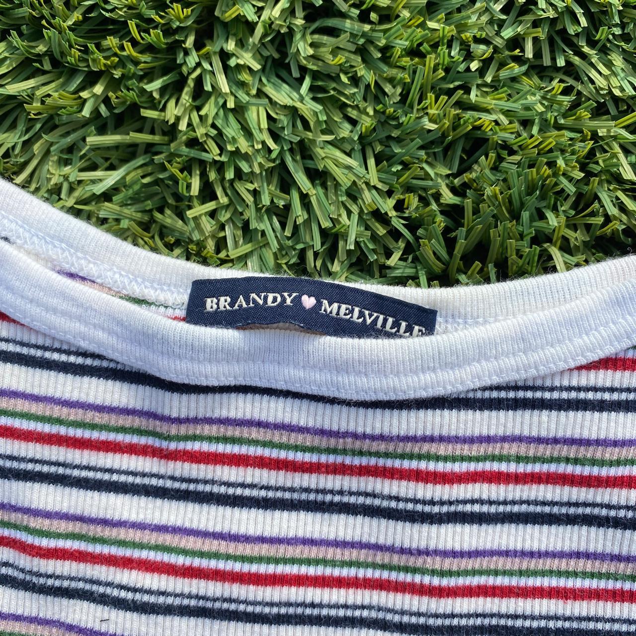 brandy striped tank -old school brandy melville... - Depop