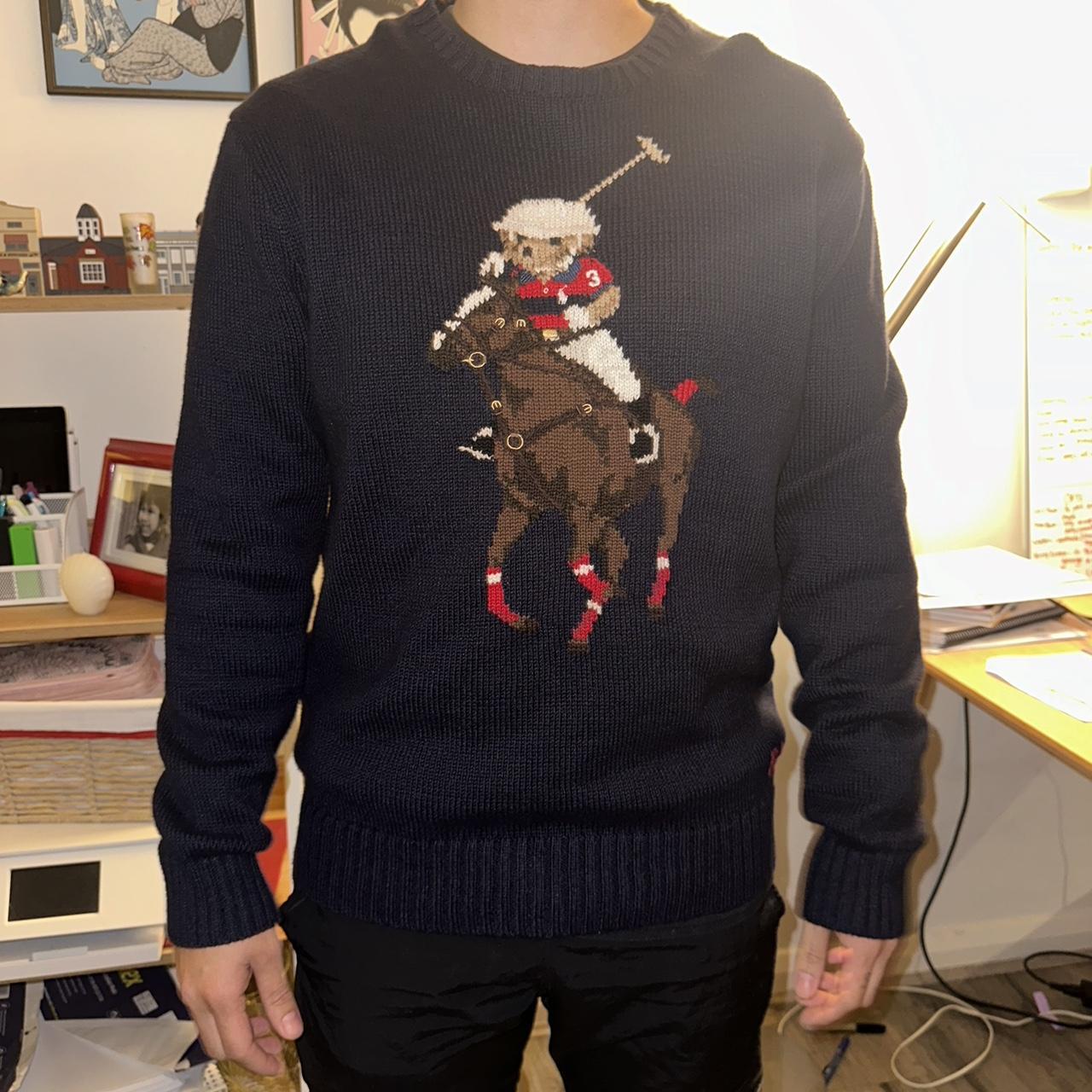 RALPH LAUREN POLO bear jumper with polo bear riding... - Depop