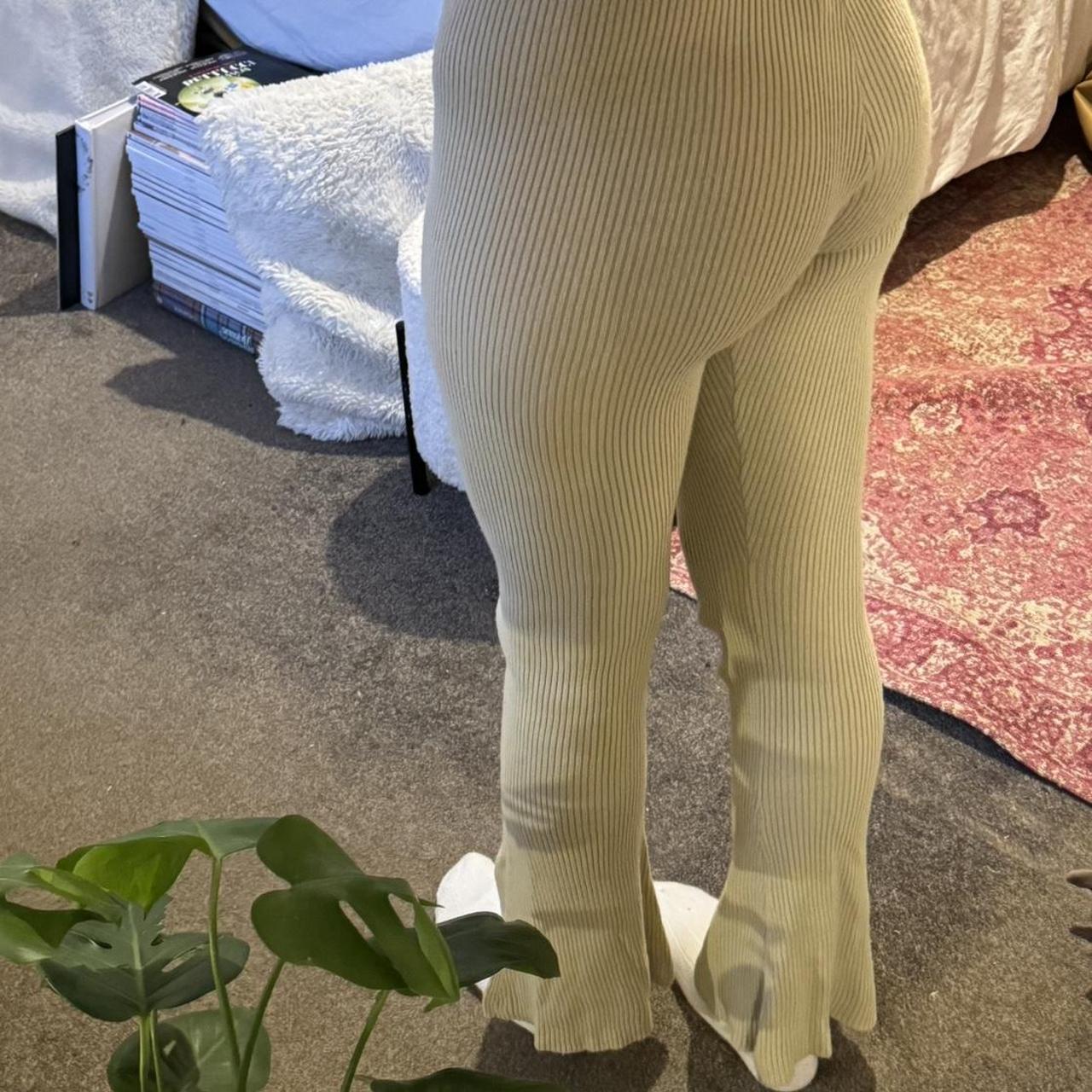 Vintage Flared ribbed legging #loungewear... - Depop