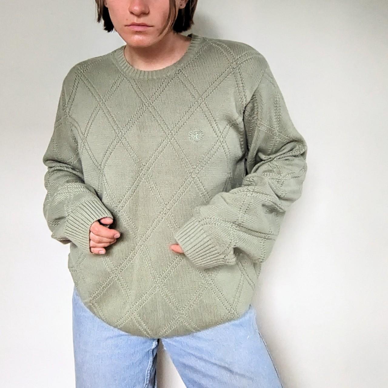pale light green grandpa/dad sweater by izod. the... - Depop