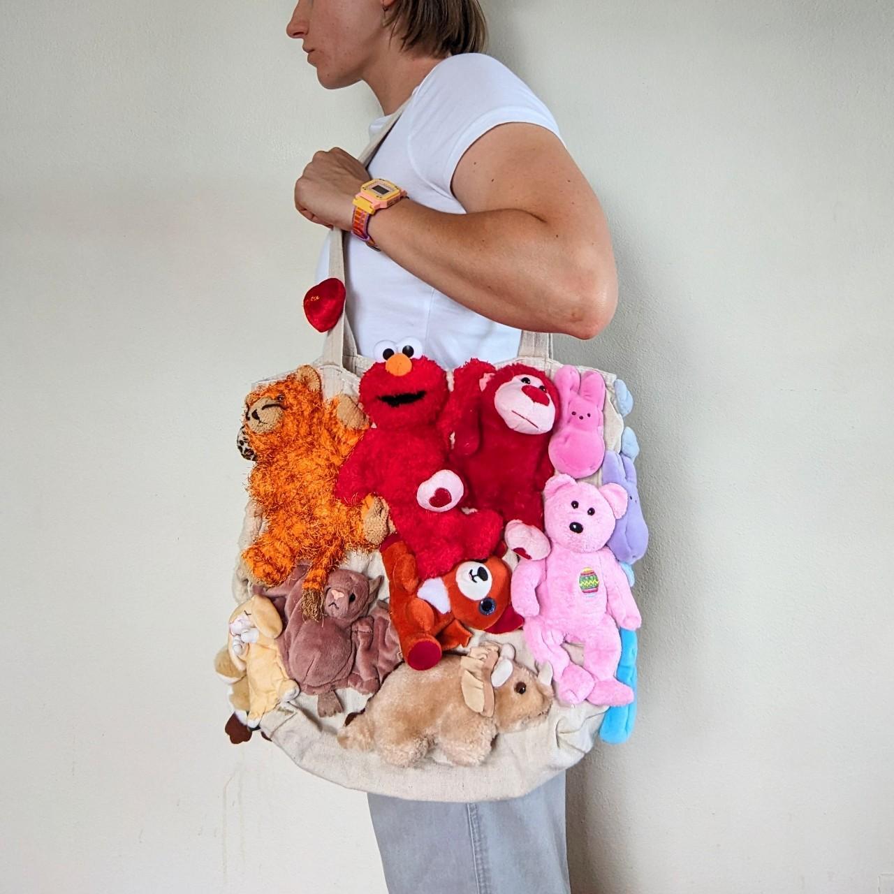 completely handmade 1 of 1 stuffed animal tote bag!... - Depop