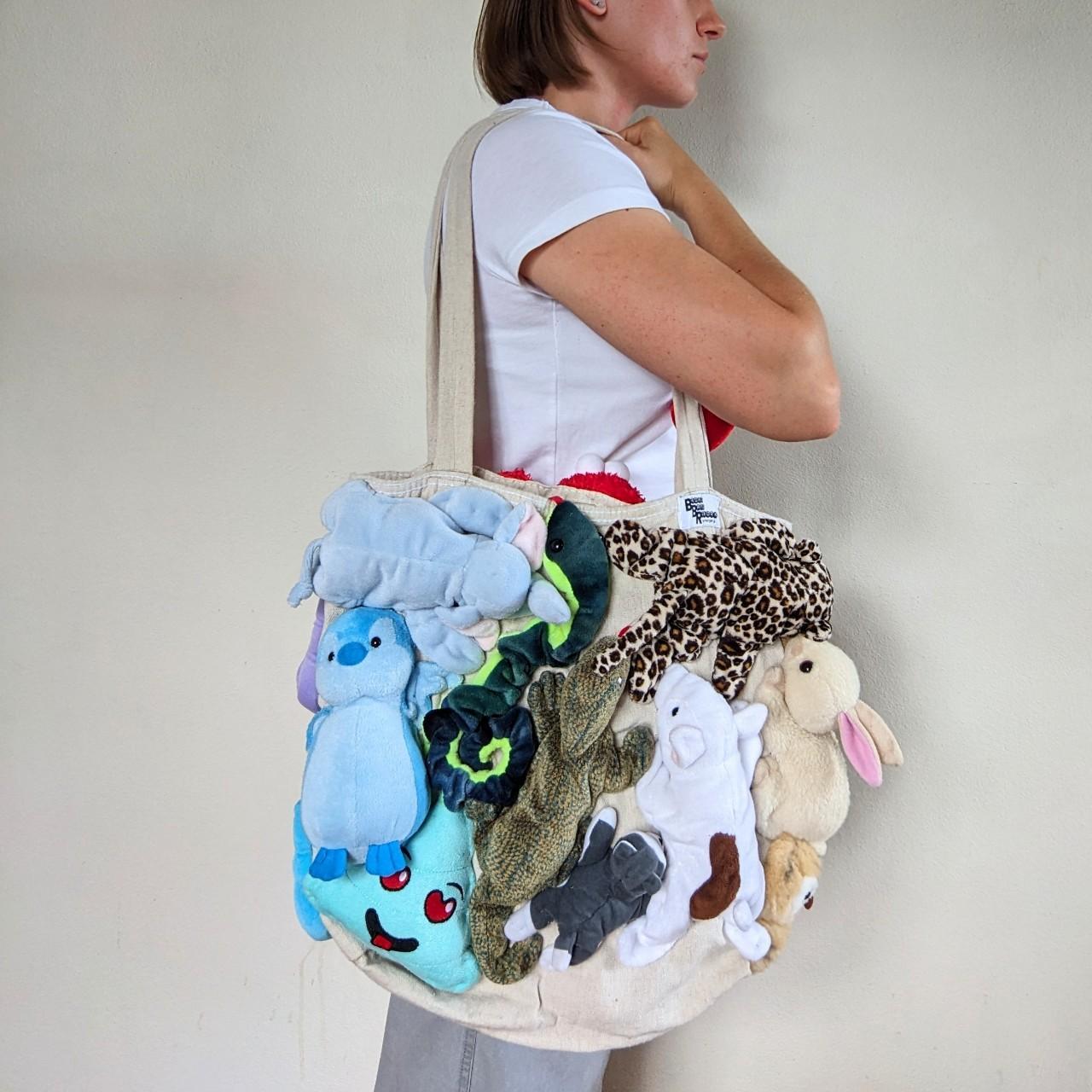 completely handmade 1 of 1 stuffed animal tote bag!... - Depop