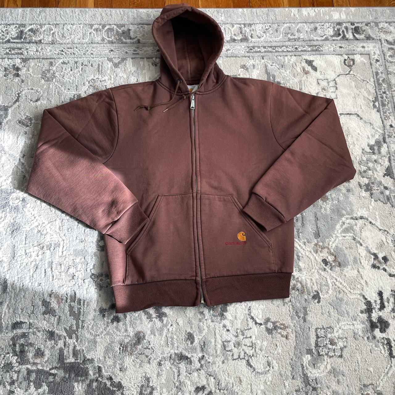 Vintage 90’s Brown 🍫 Carhartt Zip Up Hoodie... - Depop