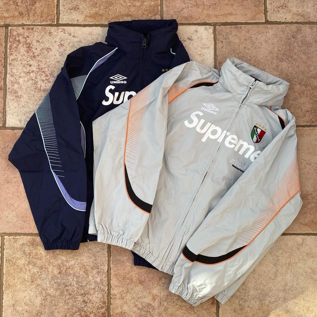 Supreme x umbro grey or blue waterproof jacket Rare... - Depop