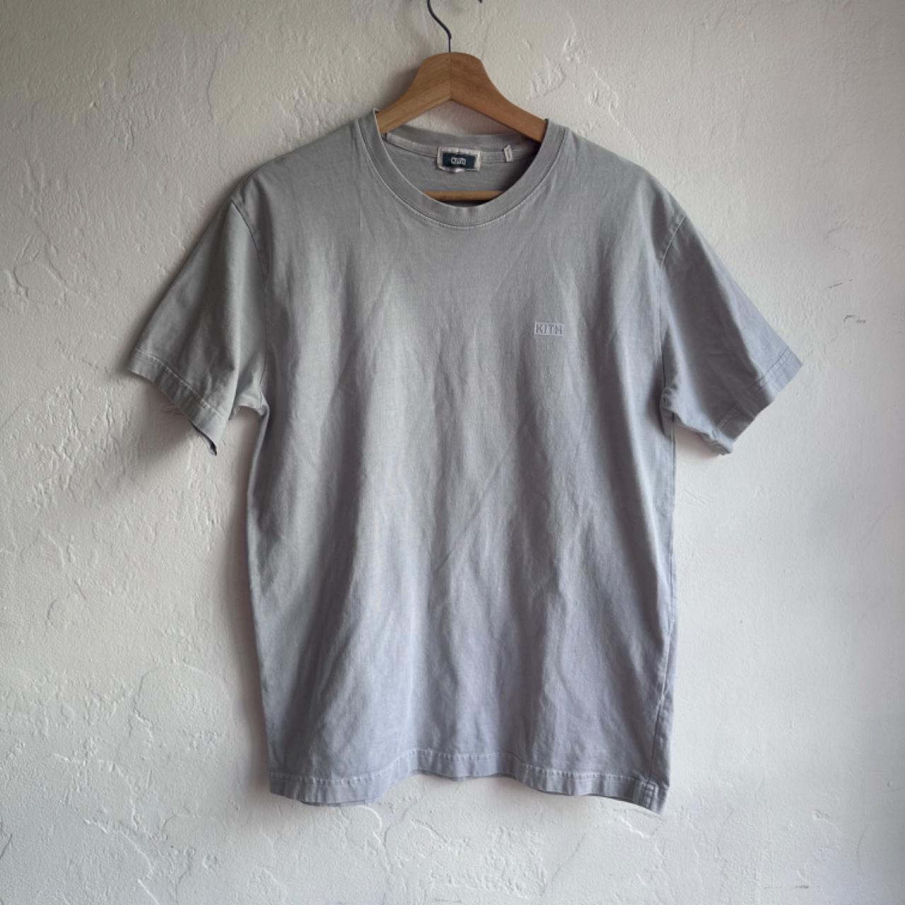 Kith Small Box Logo Tshirt Light Blue Grayish Mens... - Depop
