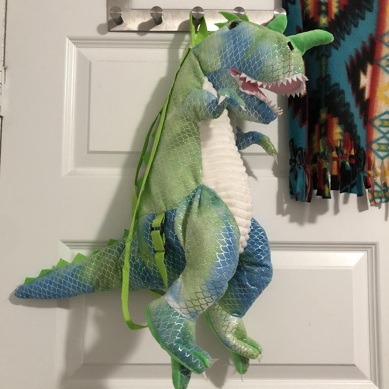 blue and green DINOSAUR BACKPACKKKKK💚💙 -$0... - Depop
