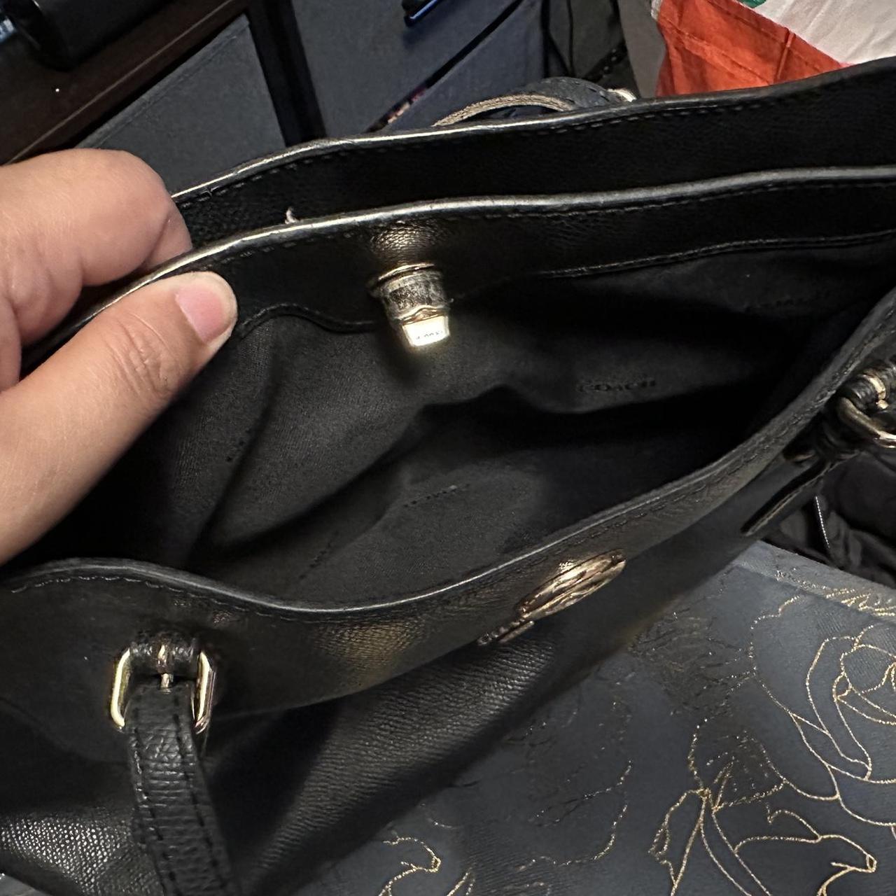 Coach black tote handbag. Has external pocket with... - Depop