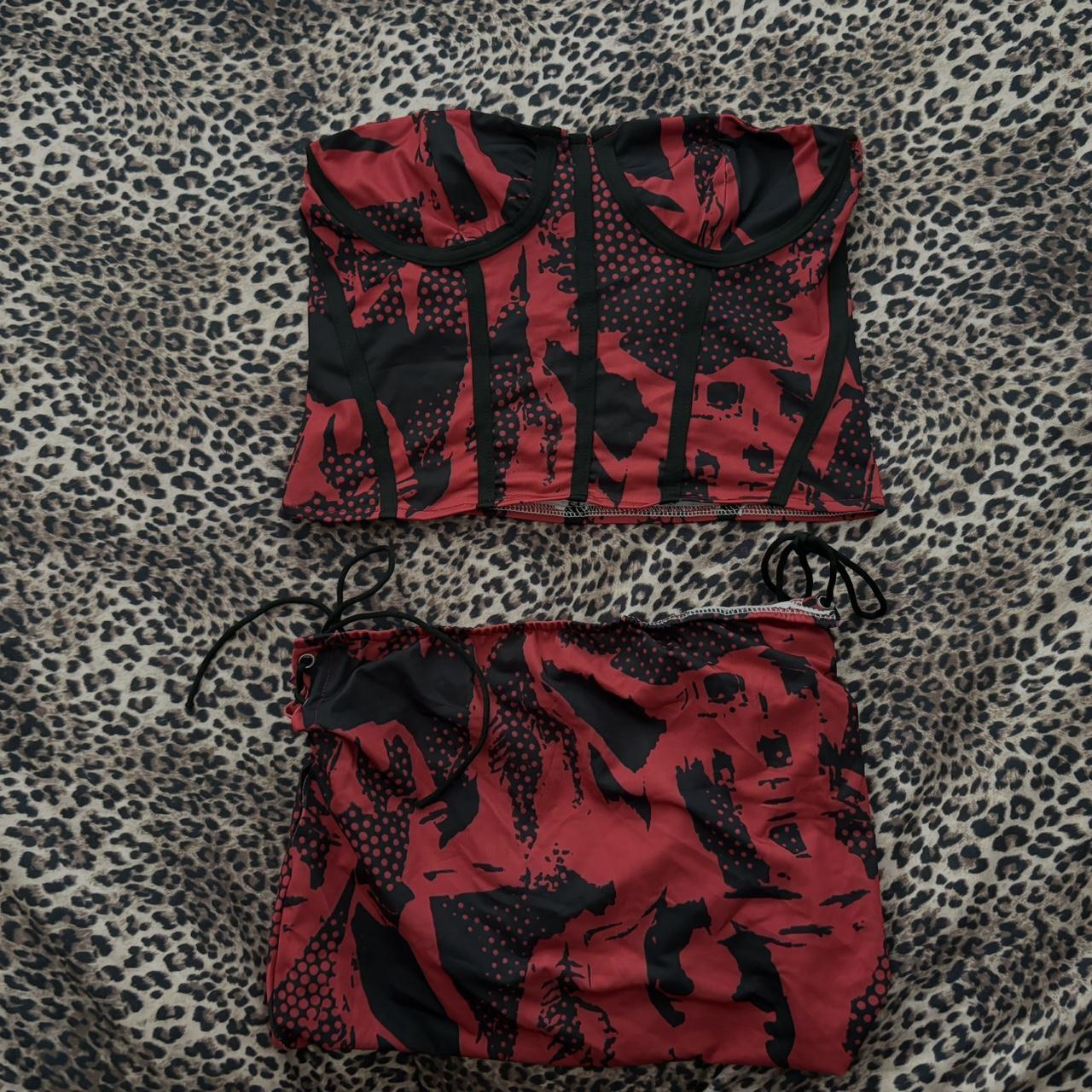 EDIKTED red and black two piece bought from previous... - Depop