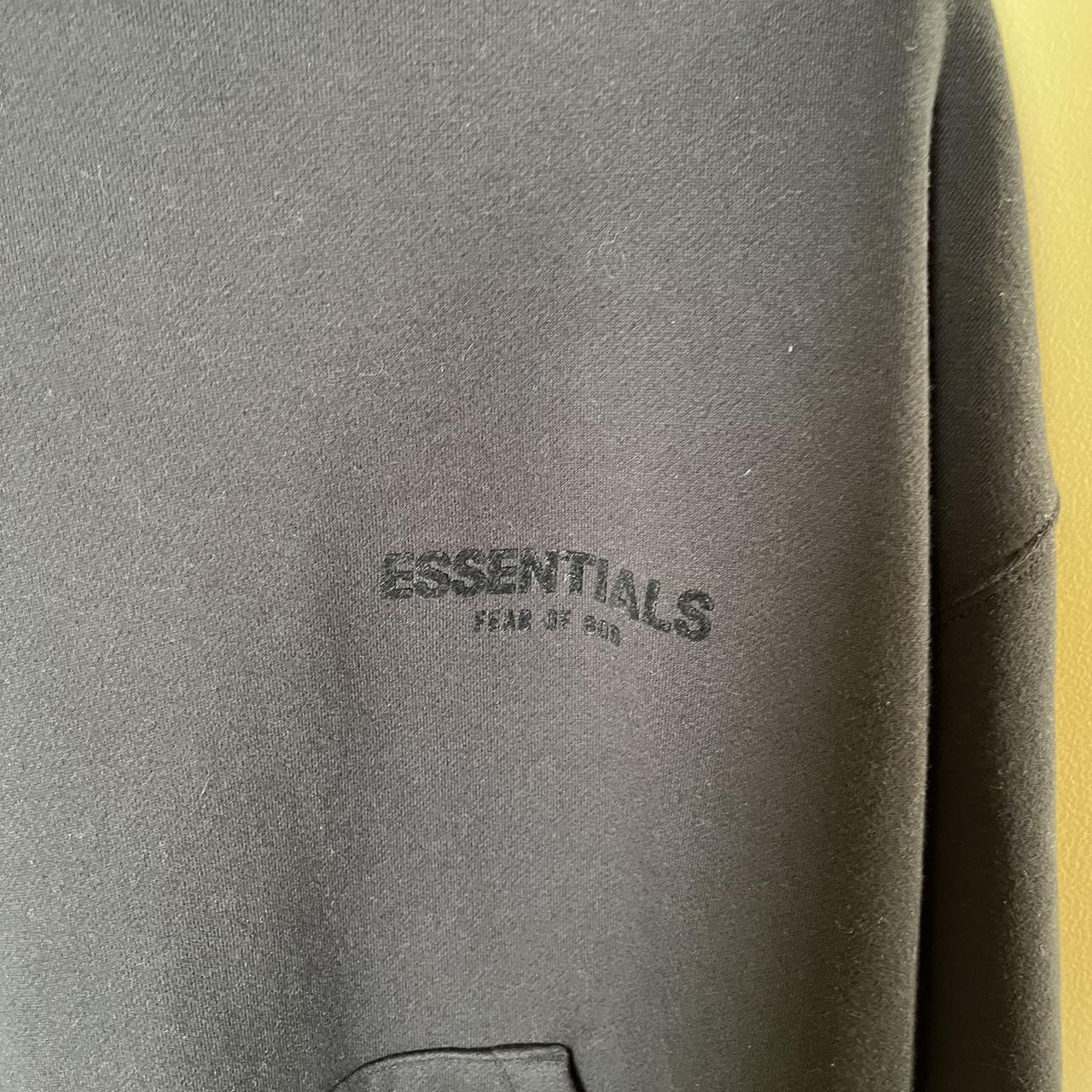 Essentials Men's Black and White Hoodie | Depop