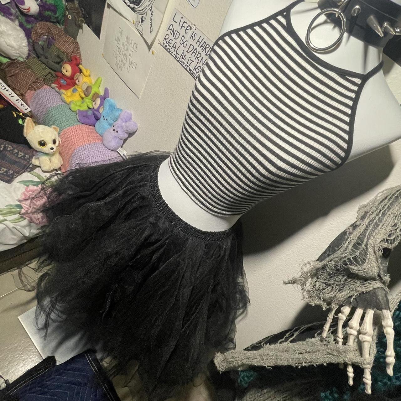 REPOP; Black, fluffy, poofy, gothic/emo, mini tutu... - Depop