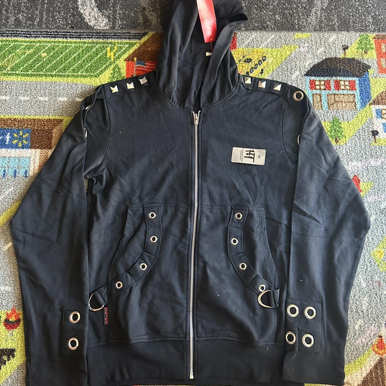 Vintage Tripp NYC Hot Topic Goth Punk Y2K Black Zip... - Depop