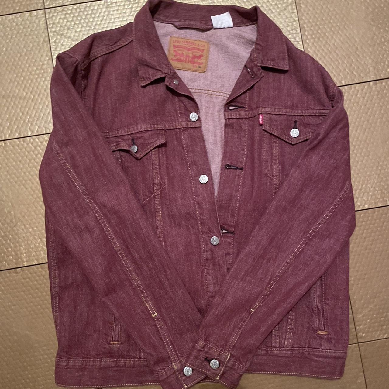 Levi’s Red Denim Jacket Worn a handful of times -... - Depop